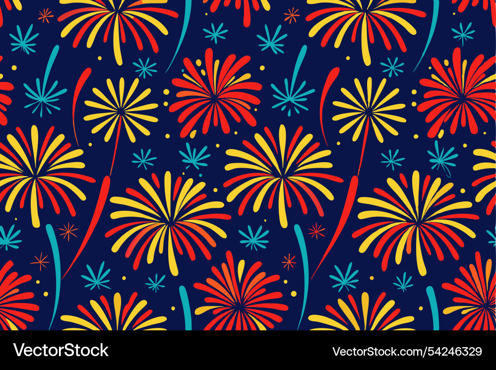 Colorful fireworks celebration pattern design Vector Image