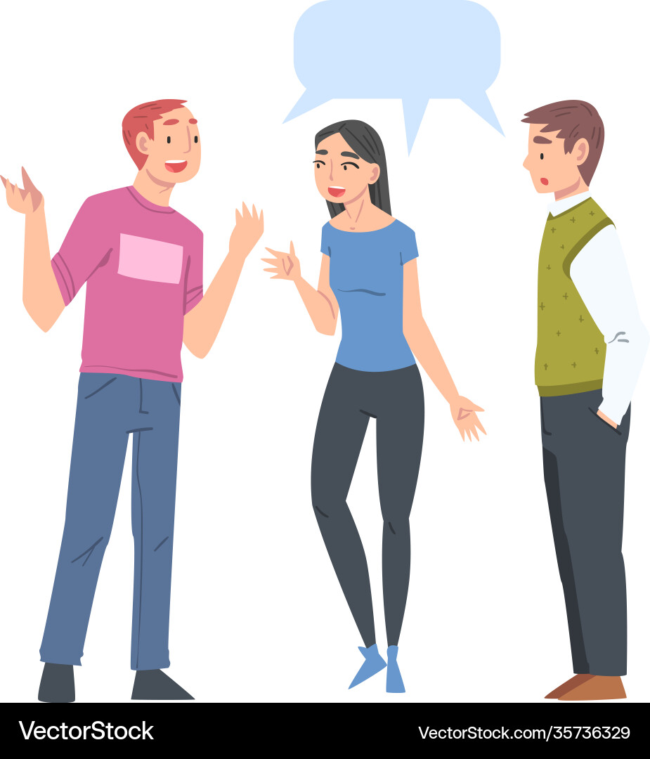 Group people talking to each other with speech Vector Image