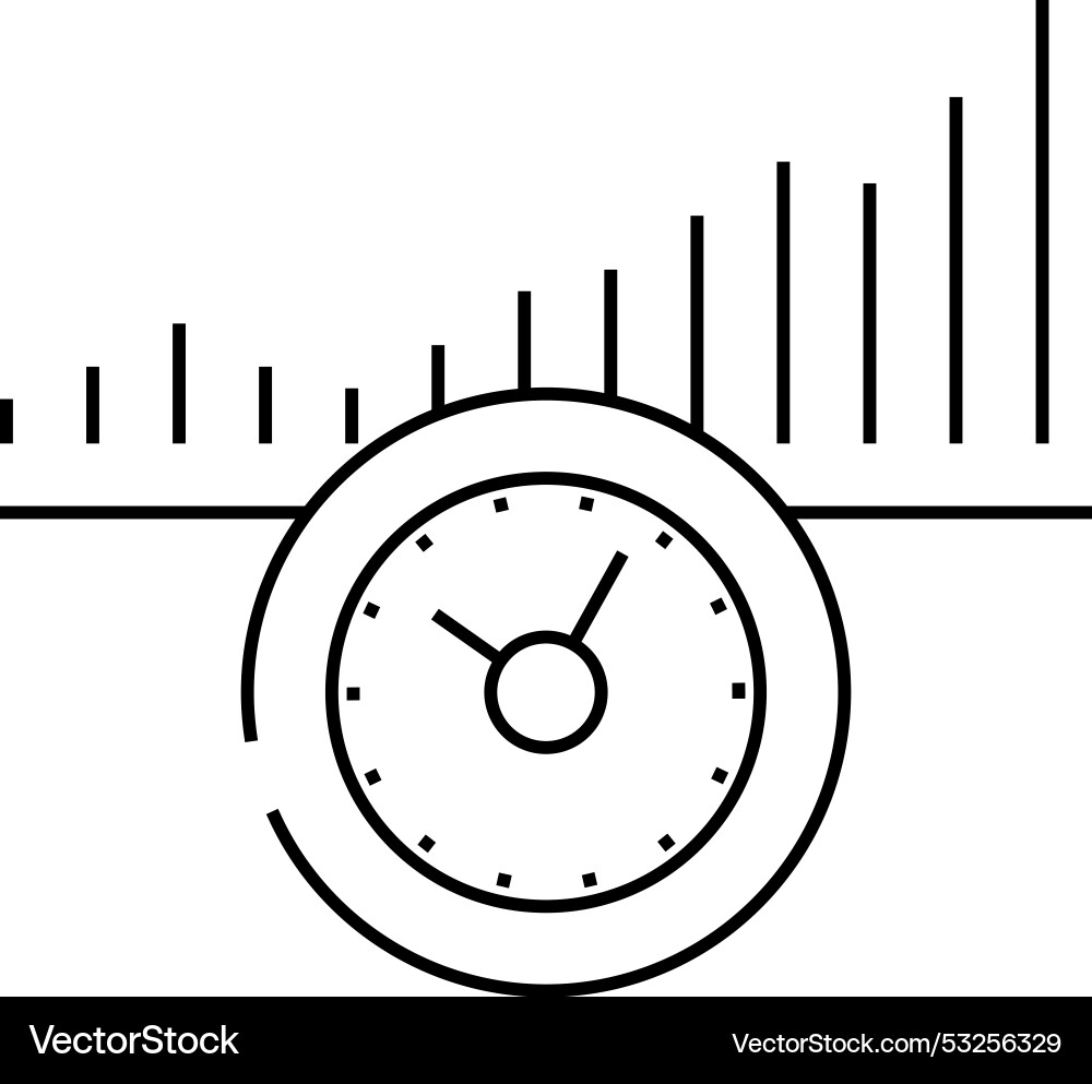 Increase time line icon Royalty Free Vector Image