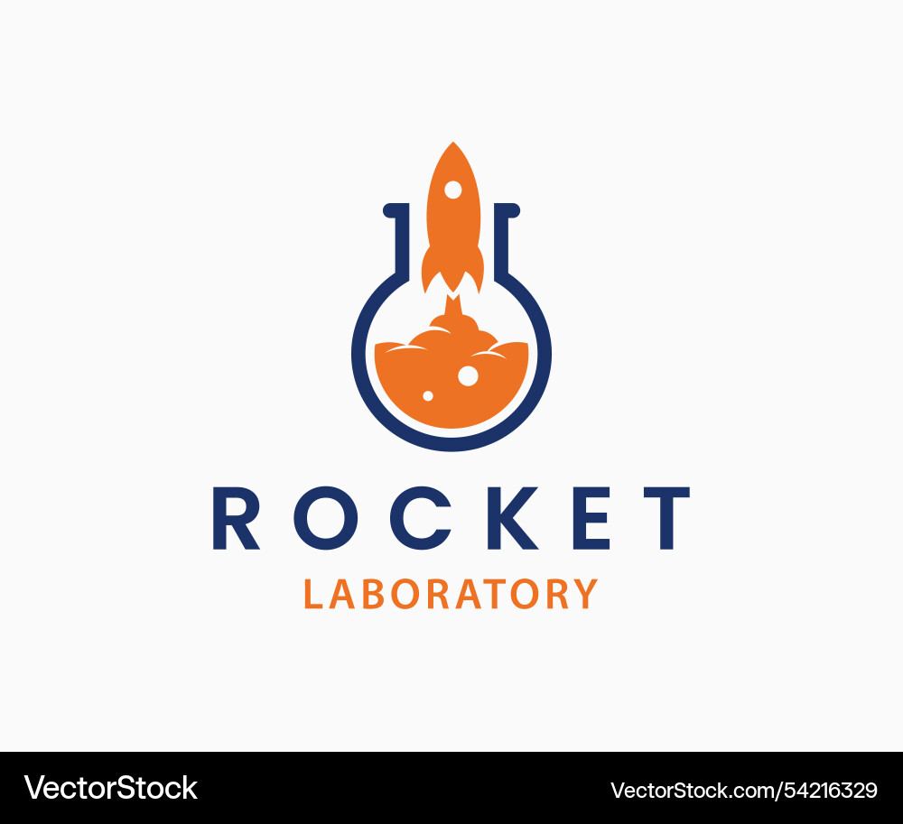 Lab logo design or rocket laboratory Royalty Free Vector
