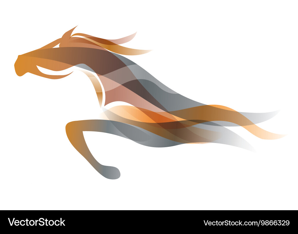 Laufendes Pferd Lizenzfreies Vektorbild - VectorStock