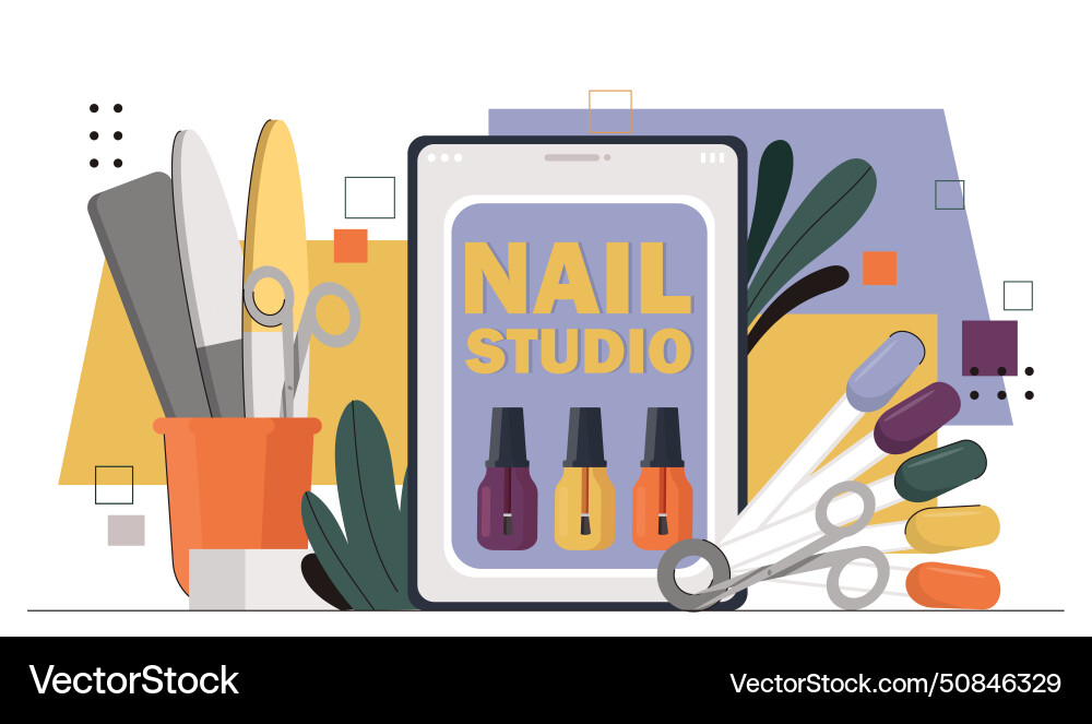Nail studio concept Royalty Free Vector Image - VectorStock