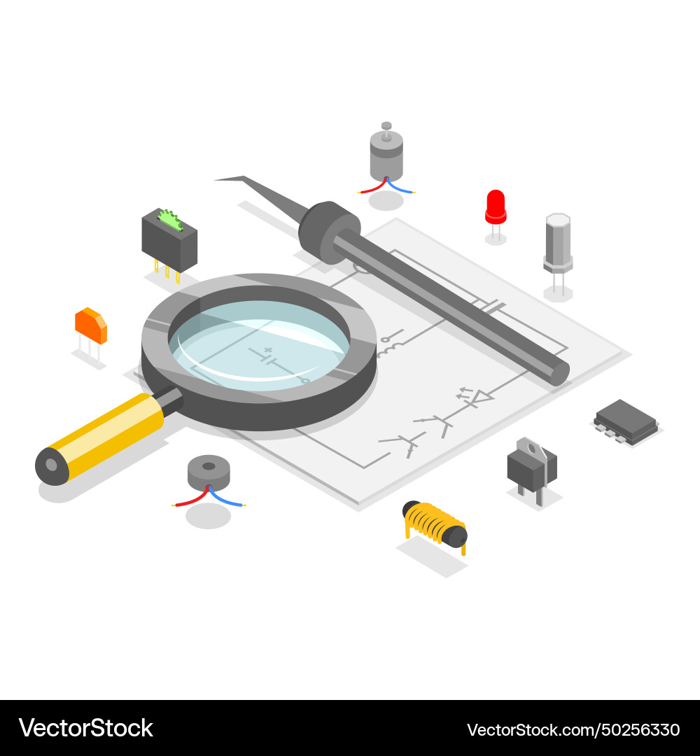 3d isometric flat of repair Royalty Free Vector Image