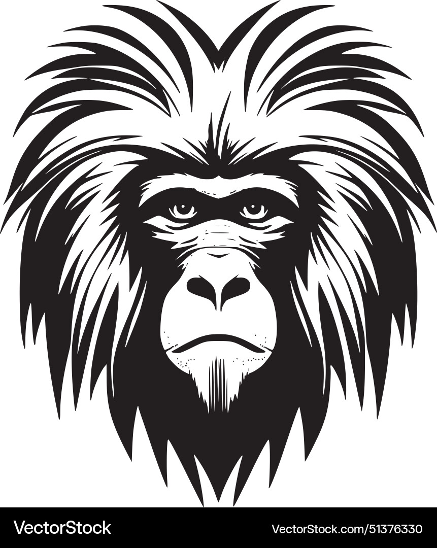 Baboon - minimalist and flat logo Royalty Free Vector Image