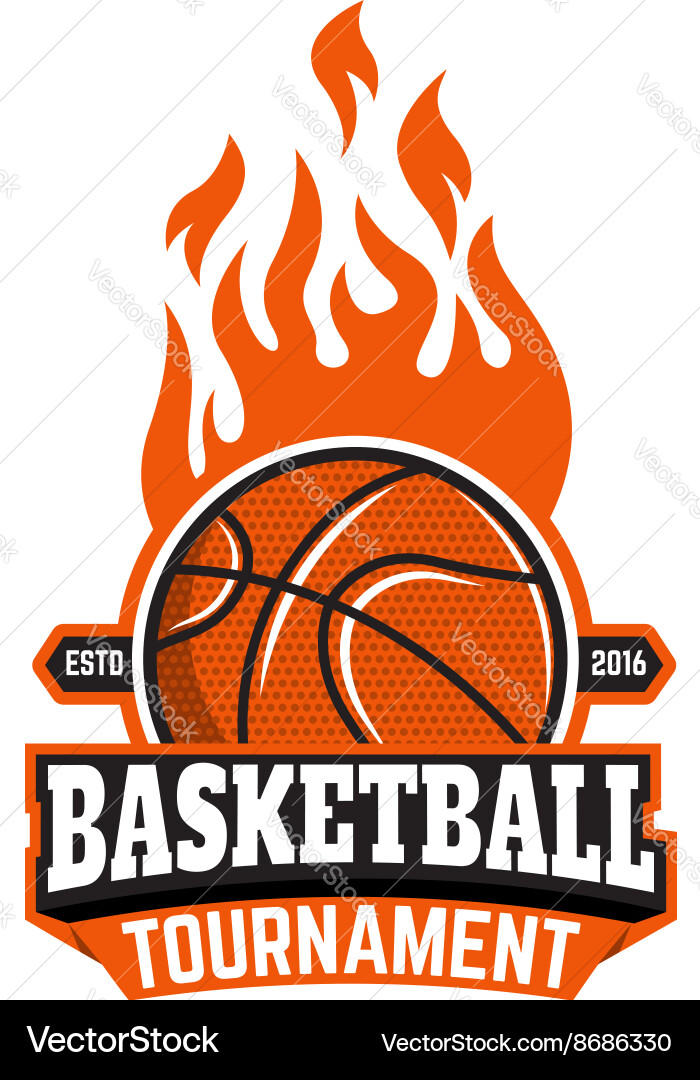Basketball tournament emblem template Royalty Free Vector