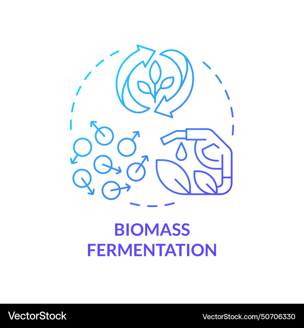 Biomass fermentation blue gradient concept icon Vector Image
