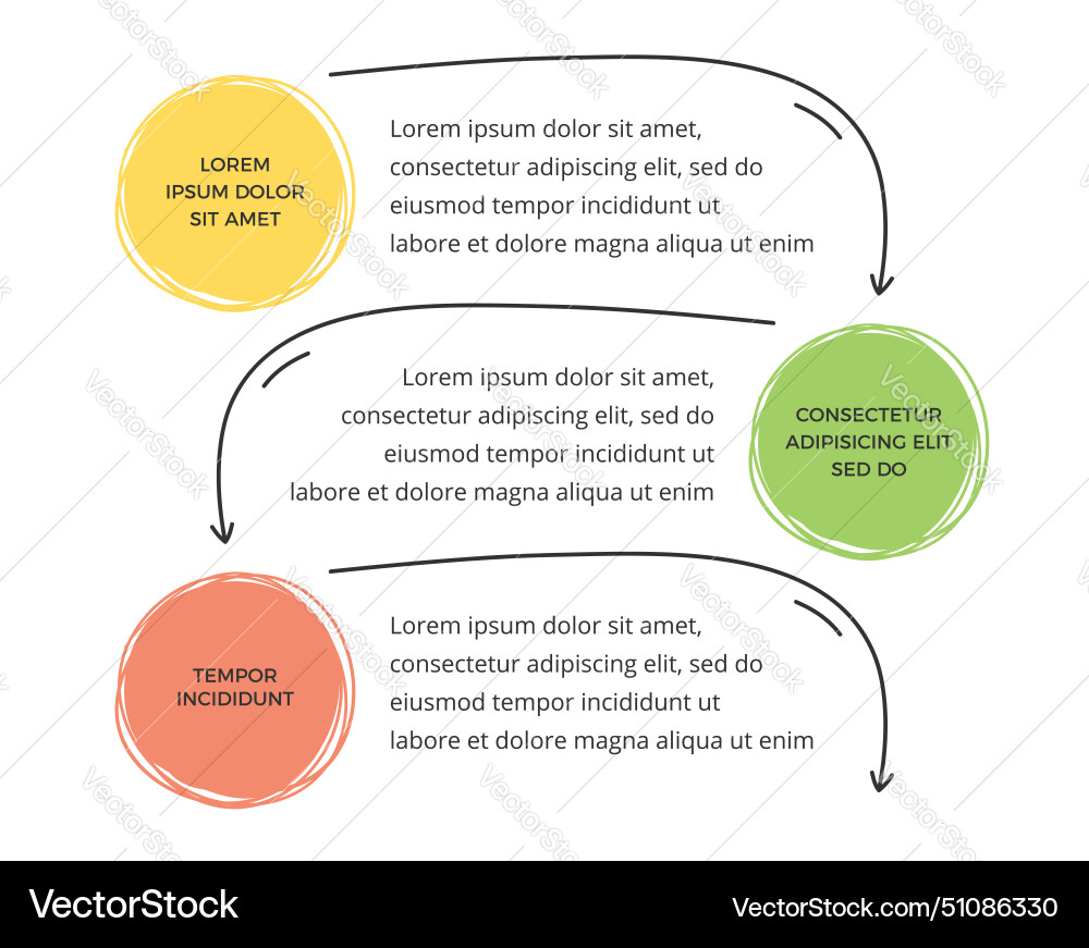 Infographic Template With 3 Elements Royalty Free Vector