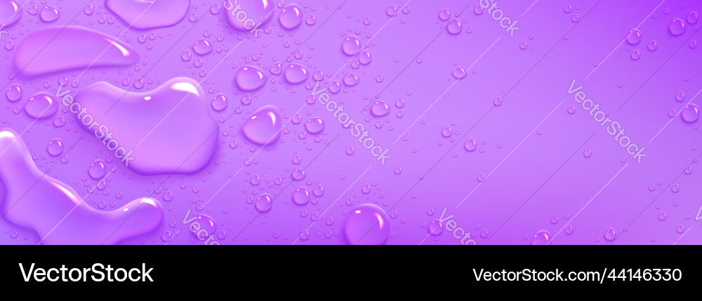 Liquid collagen serum drops on purple background Vector Image