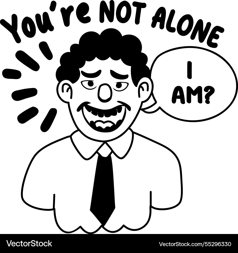 Not alone Royalty Free Vector Image - VectorStock