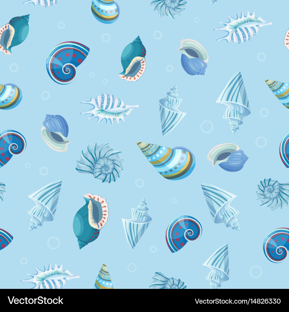 Seashell Pattern - Ocean Blue Royalty Free Vector Image