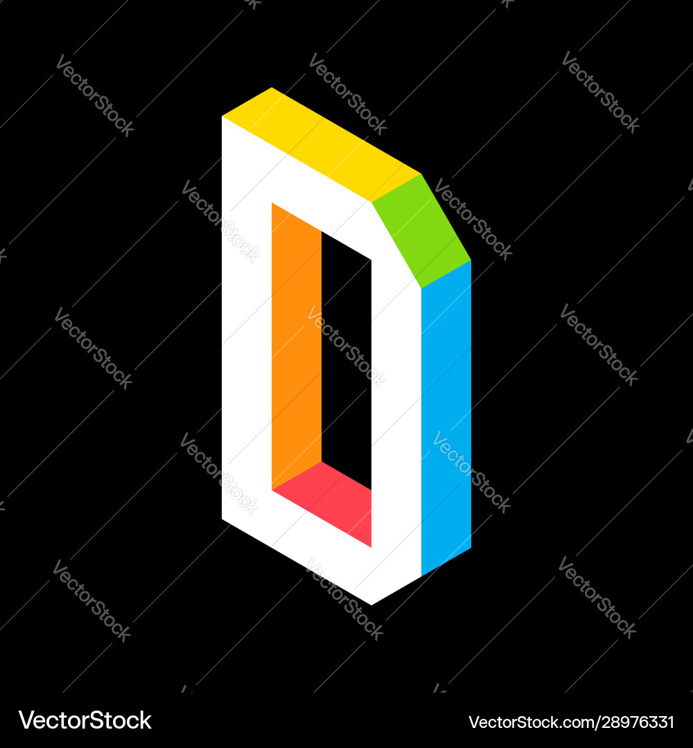 3d colorful letter d logo icon design template Vector Image