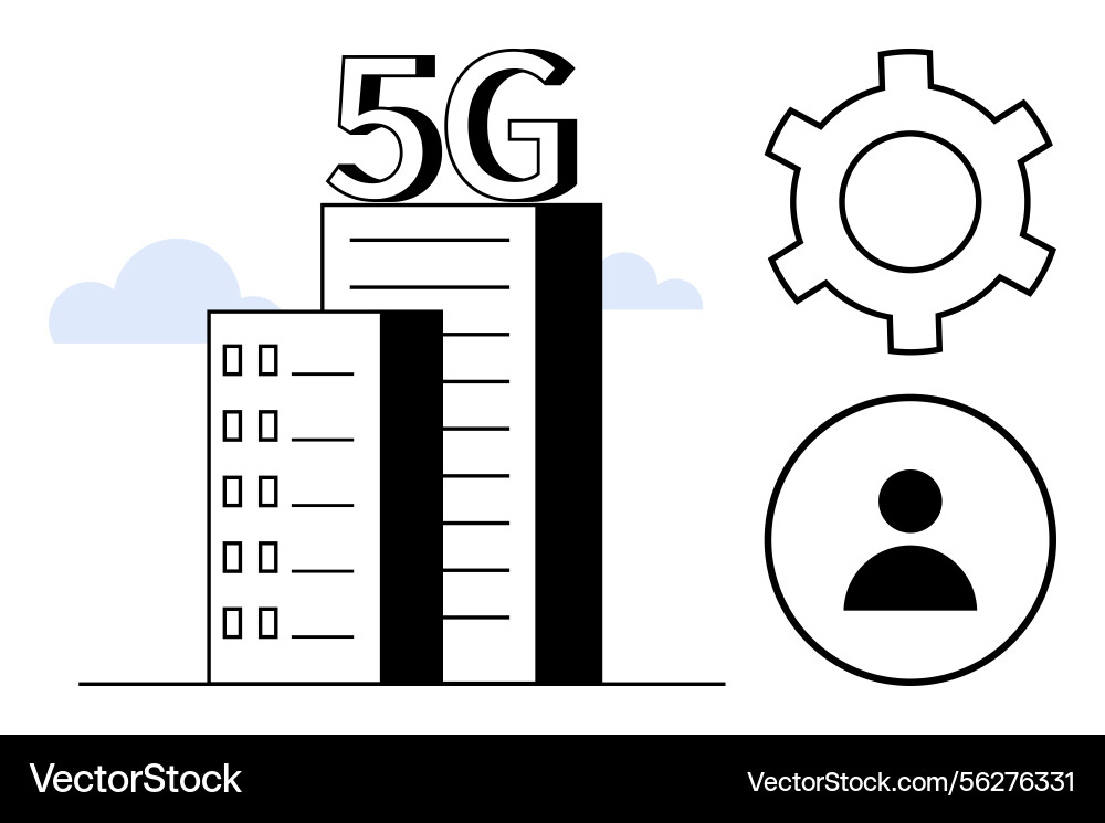 5g network connectivity depicted by urban skyline Vector Image
