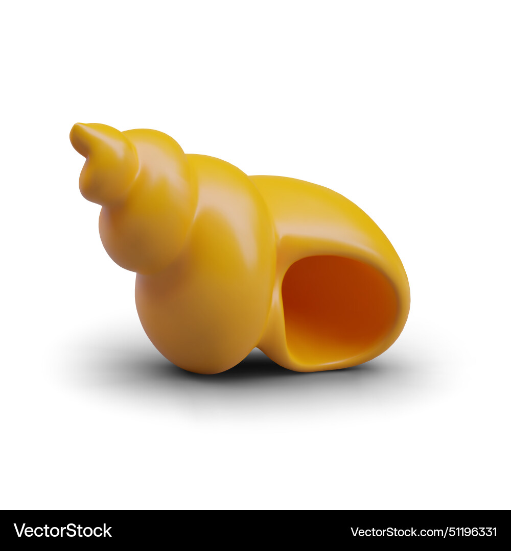Beautiful twisted yellow shell marine underwater Vector Image