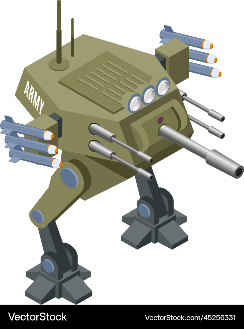 Military robot icon Royalty Free Vector Image - VectorStock