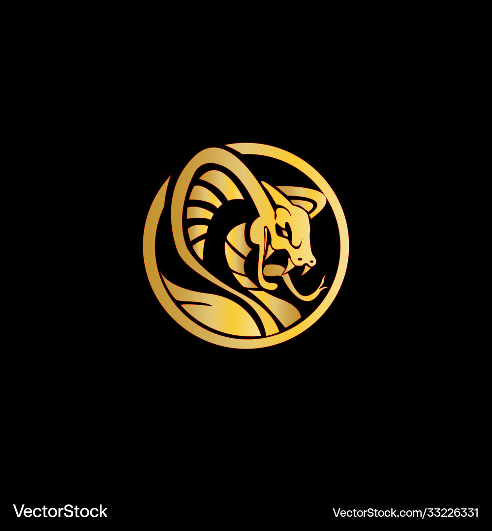 Modern business gold snake head logo Royalty Free Vector