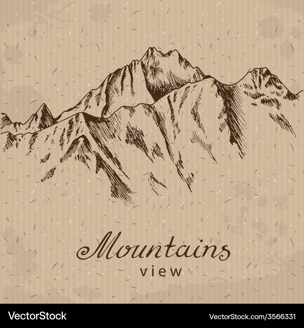 Mountain peak Royalty Free Vector Image - VectorStock