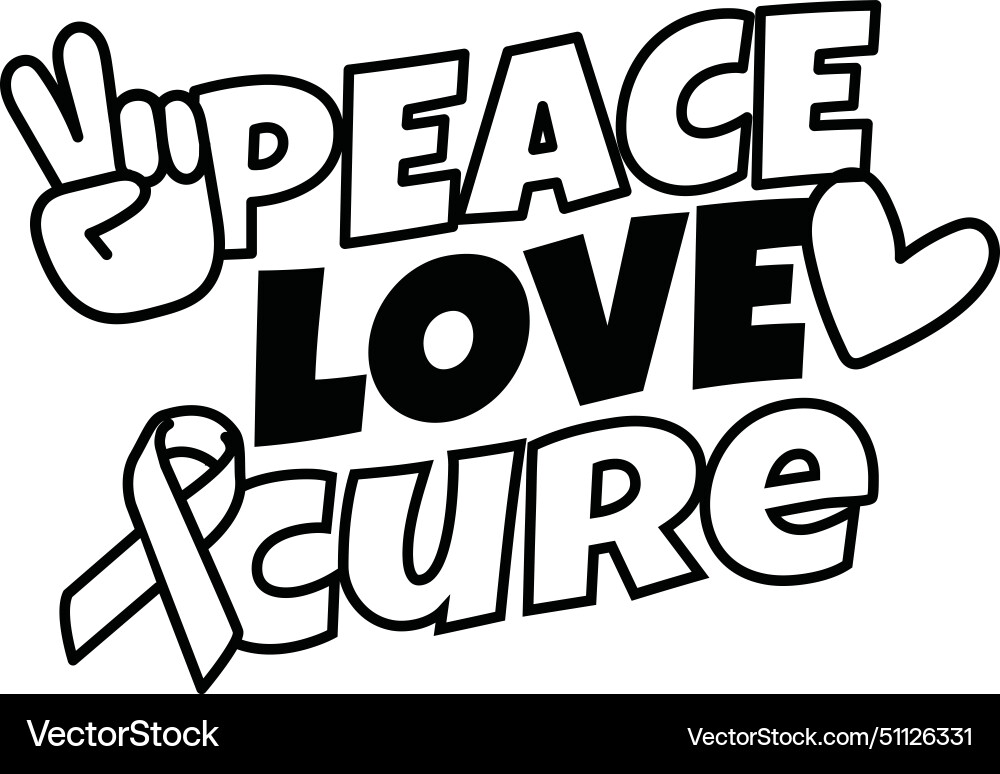 Peace love cure design on white background Vector Image