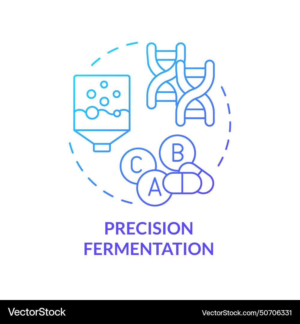 Precision fermentation blue gradient concept icon Vector Image