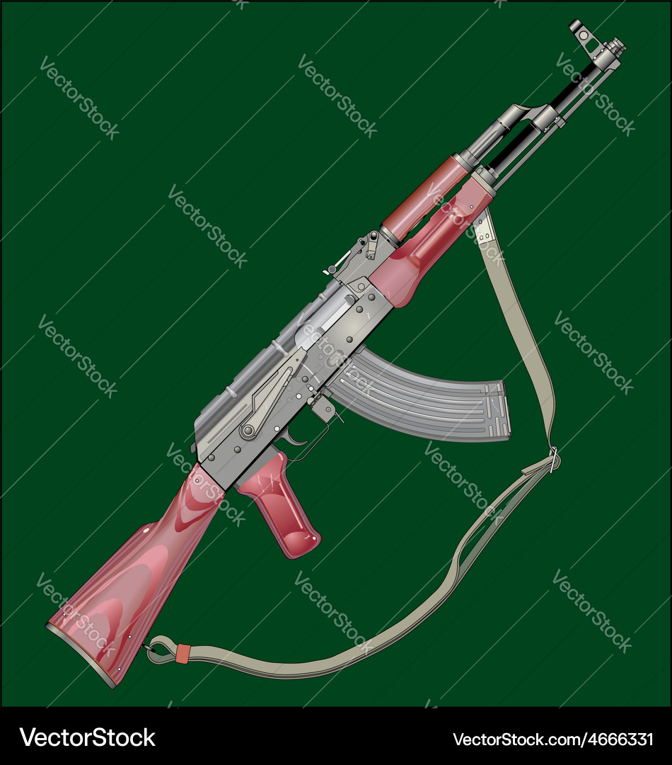 Realistic ak47 gun Royalty Free Vector Image - VectorStock