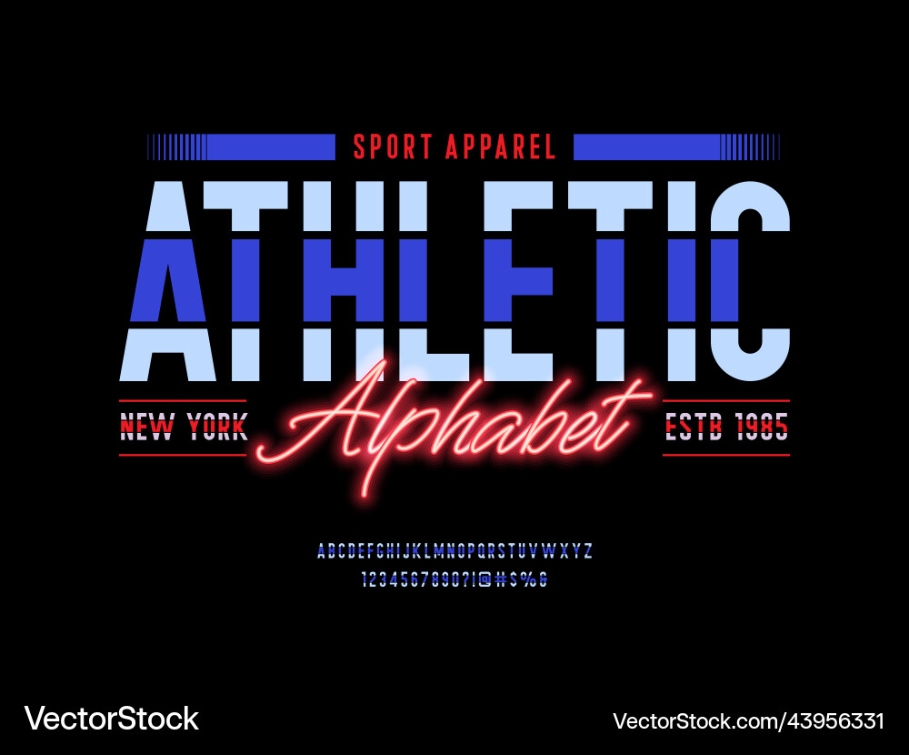 Sport font Royalty Free Vector Image - VectorStock