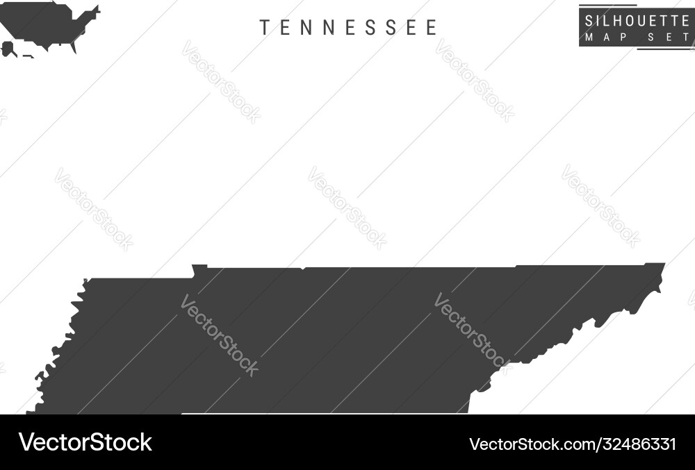 Tennessee us state map isolated on white Vector Image