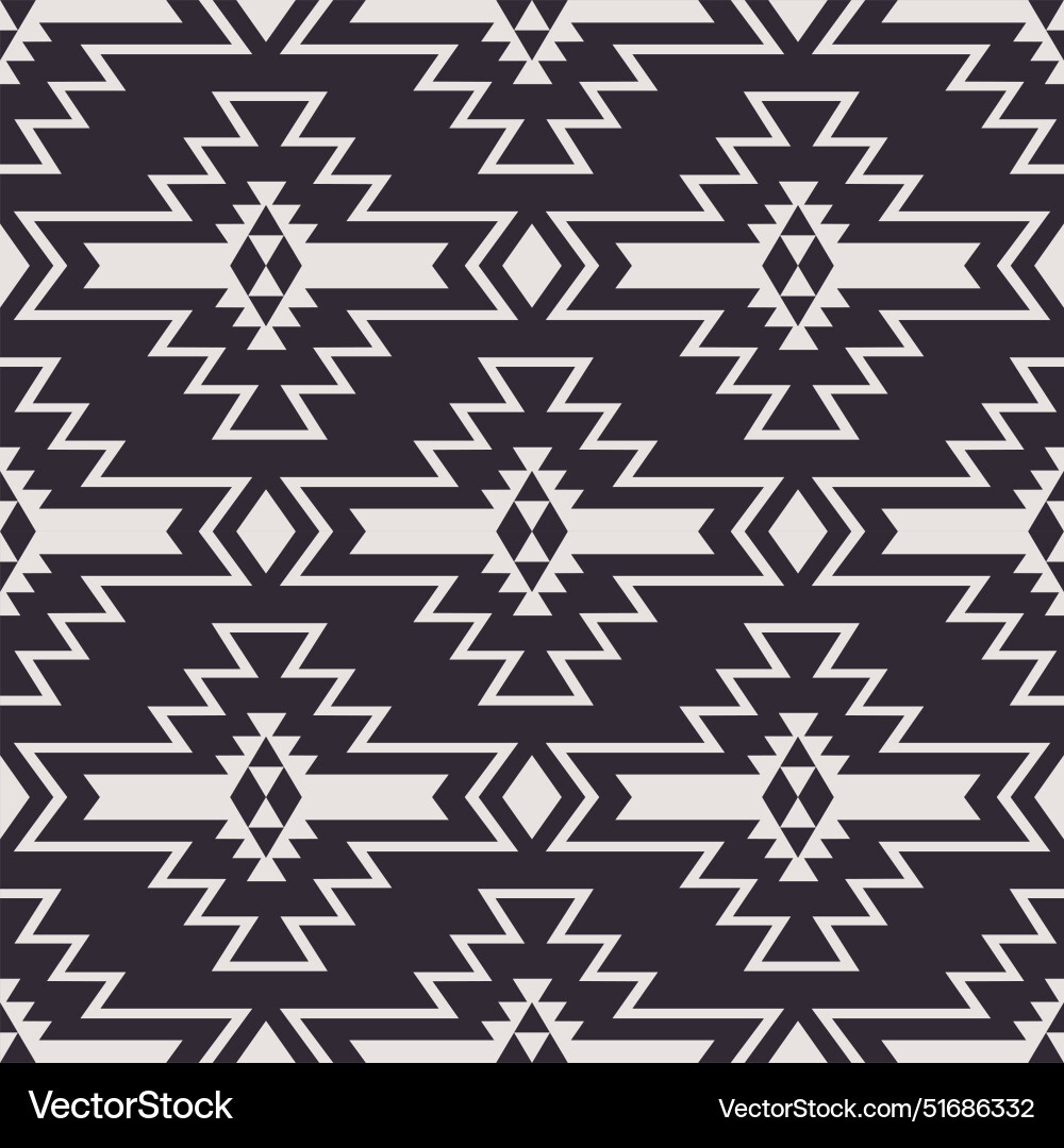 Aztec southwest black and white pattern Royalty Free Vector