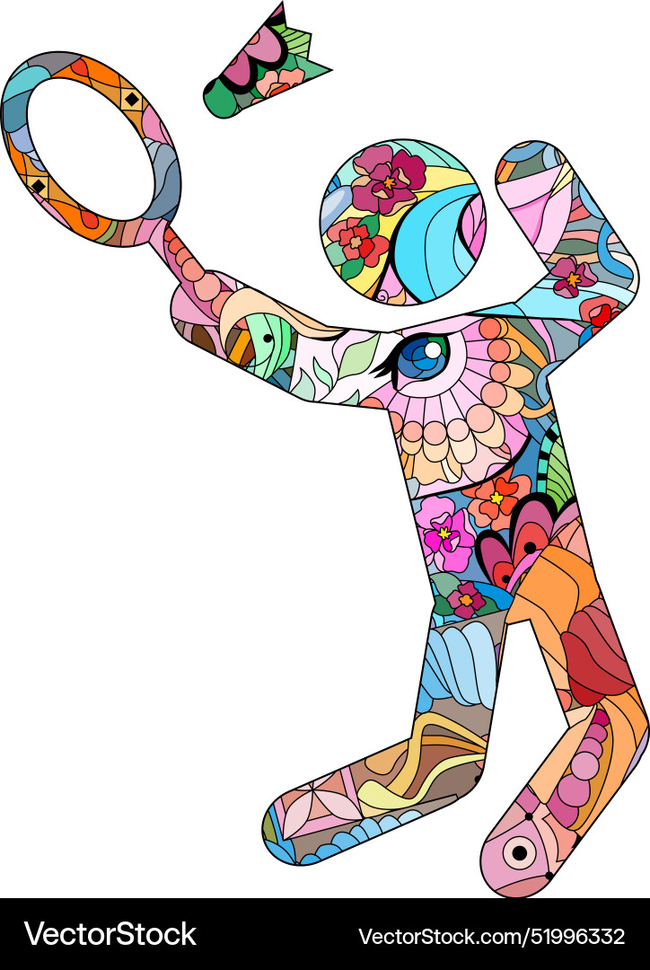 Badminton game icon olympic sport Royalty Free Vector Image