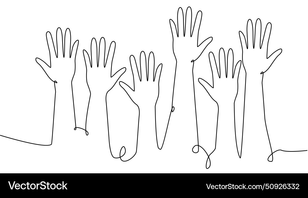 Continuous single line drawing of a group Vector Image