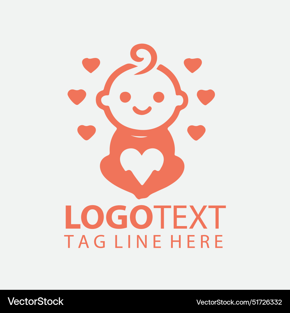 Cute baby logo Royalty Free Vector Image - VectorStock