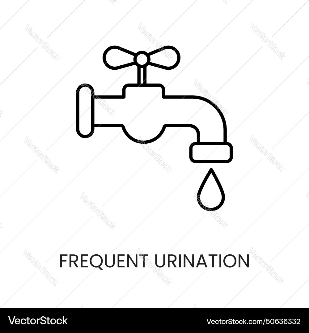 Diabetes symptom frequent urination line Vector Image
