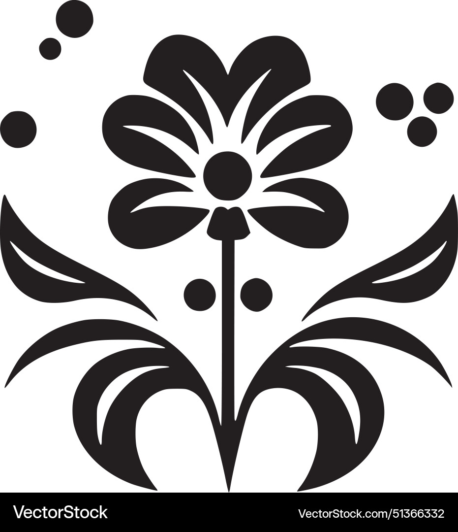 Flower - black and white isolated icon Royalty Free Vector
