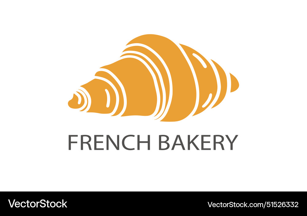 French bakery logo badge label with croissant Vector Image