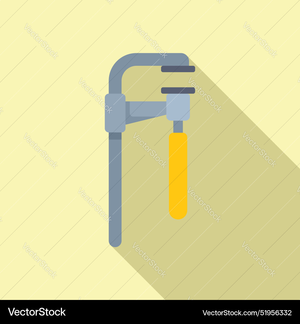 G clamp holding workpiece tightly in place Vector Image