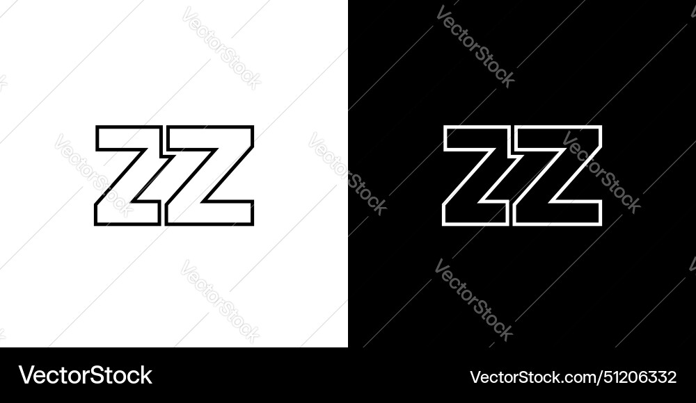 Letter z and zz logo design template minimal Vector Image