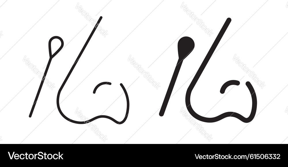 Nasal Swab Icon - Pixel Art Outline – Royalty-Free Vector | VectorStock