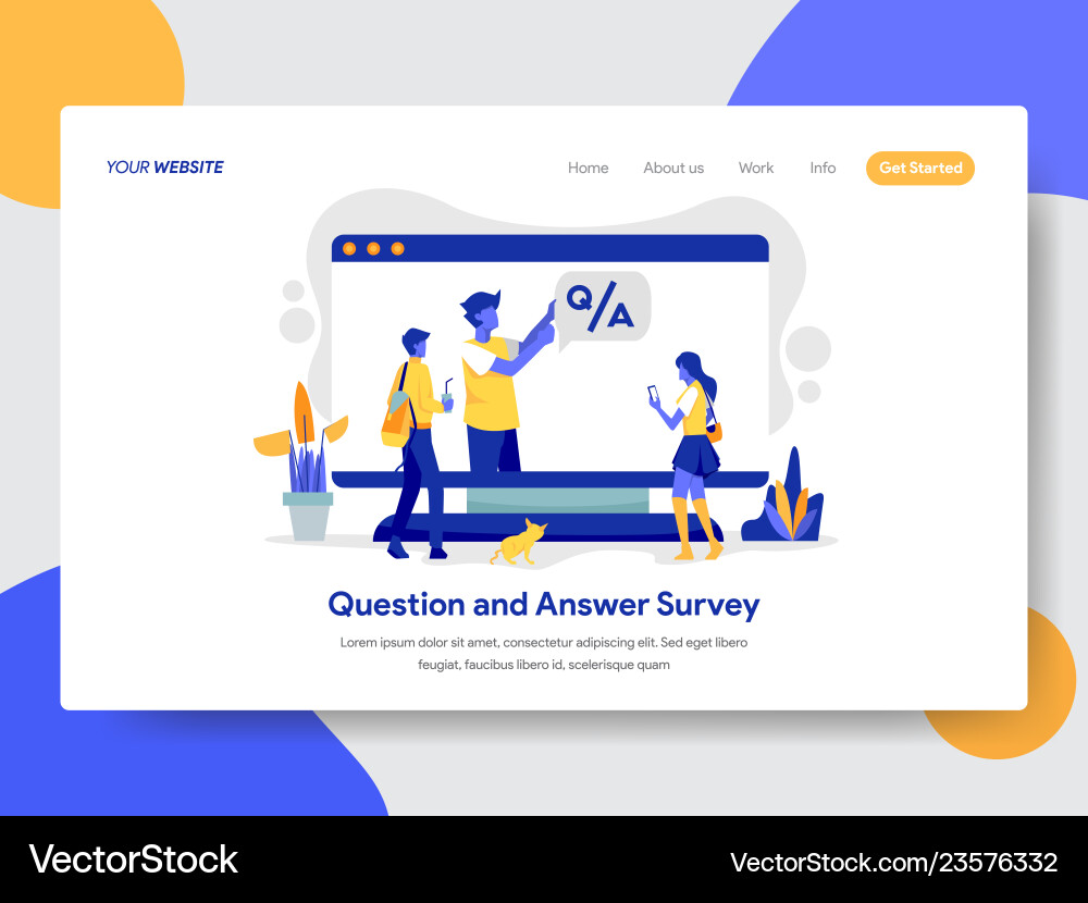 Question & Answer Survey Template Royalty Free Vector