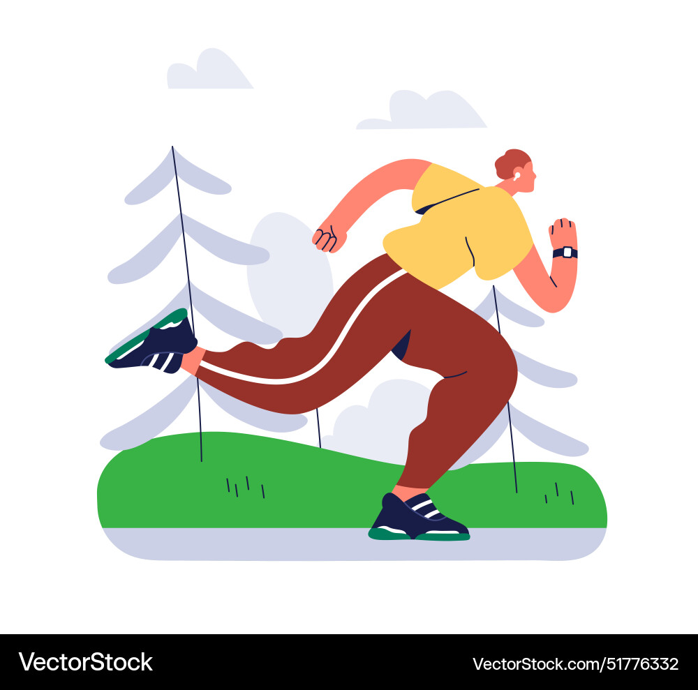 Running man in park male runner training Vector Image