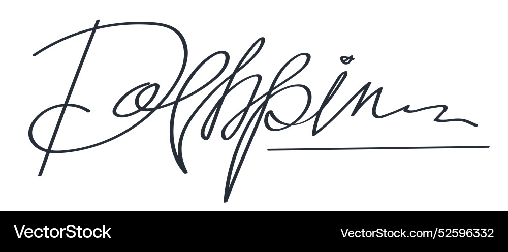 Signature template black color for document Vector Image