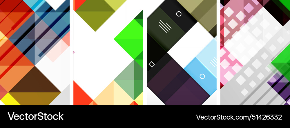 Square abstract poster set Royalty Free Vector Image