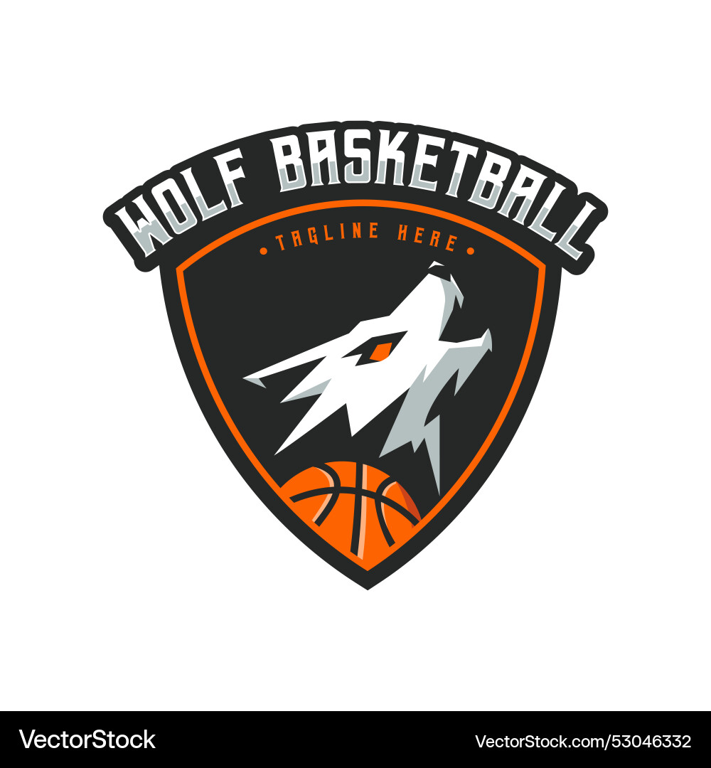 Wolf basketball team Royalty Free Vector Image