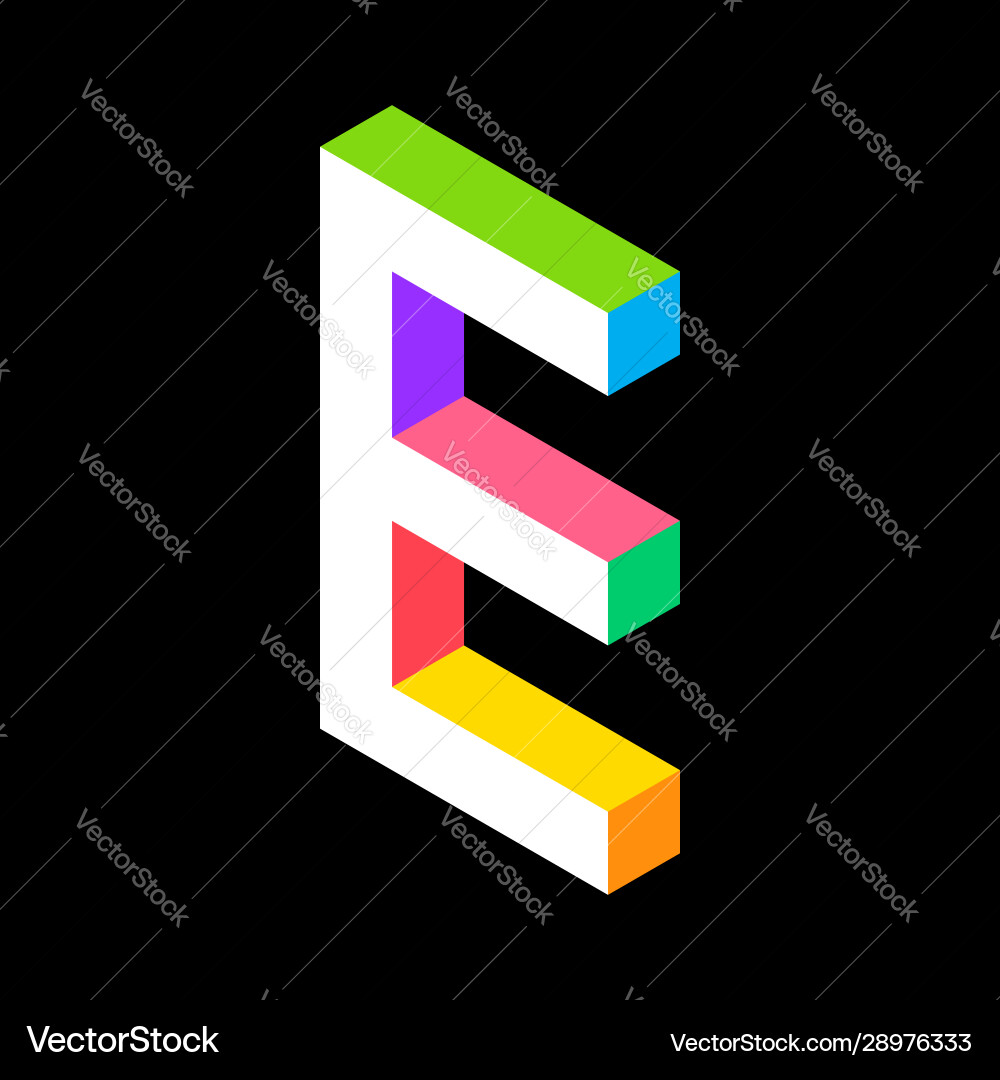 3d colorful letter e logo icon design template Vector Image