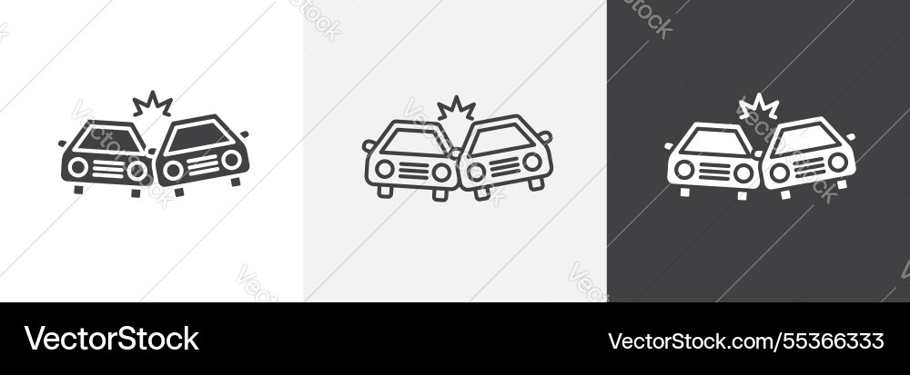 Car crash icons collection graphic designs for ui Vector Image