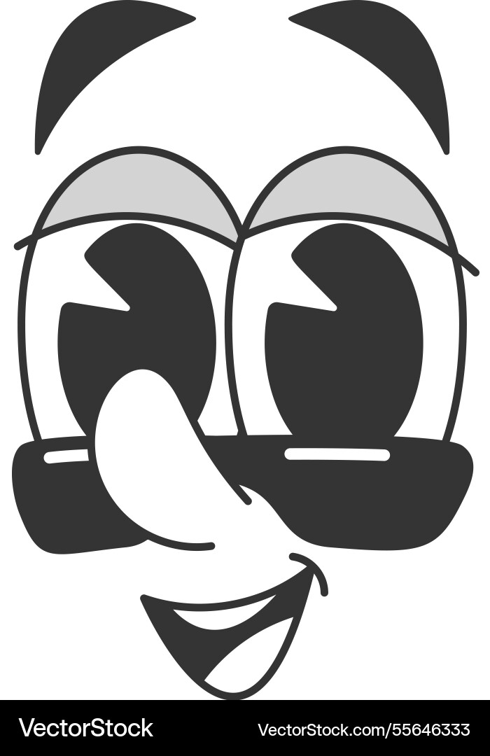 Funky cool face character doodle Royalty Free Vector Image