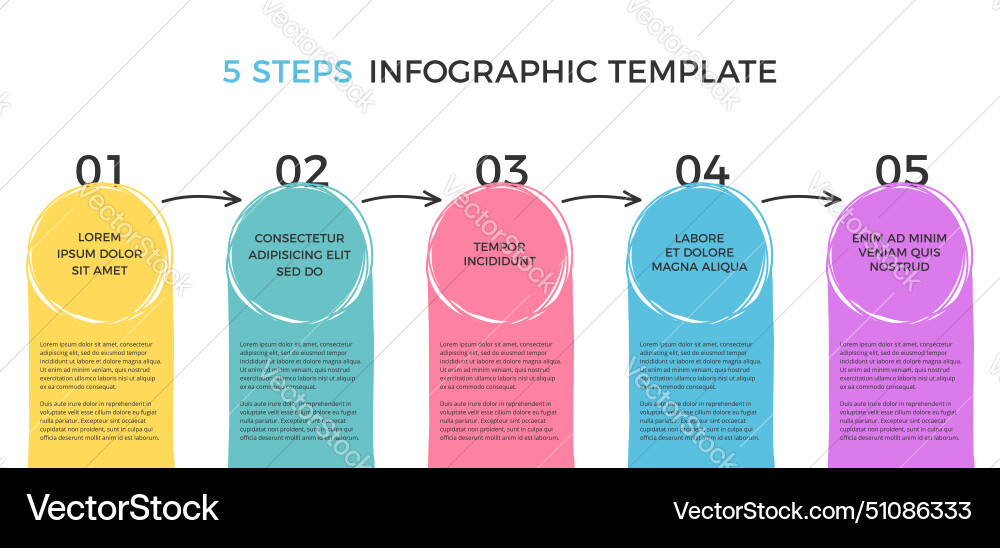 Infographic template with 5 elements Royalty Free Vector