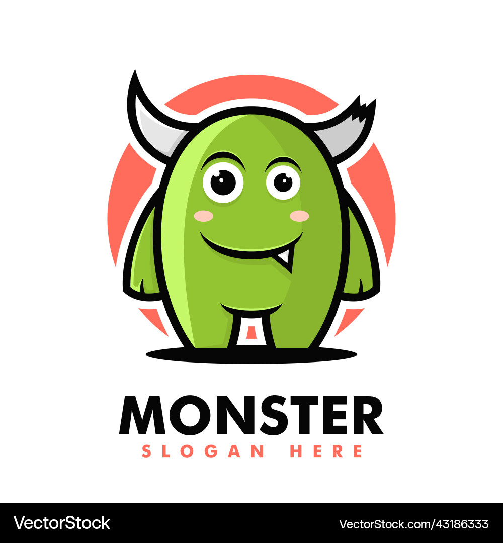 Logo monster mascot cartoon style Royalty Free Vector Image