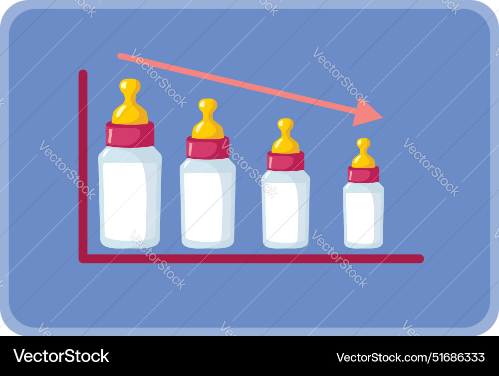 Natality decreasing of formula shortage concept Vector Image