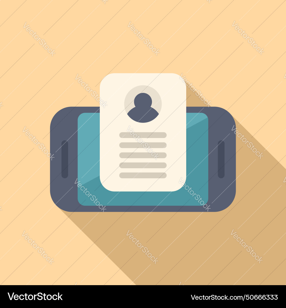 New phone login data icon flat profile Royalty Free Vector