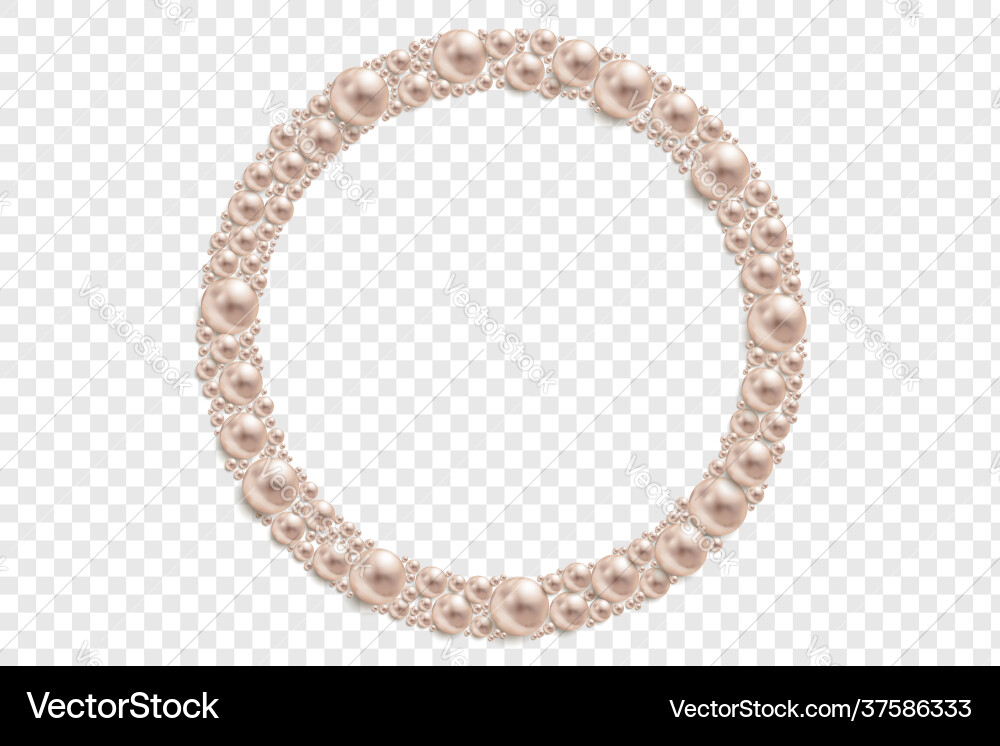 Pearl round frame mockup Royalty Free Vector Image