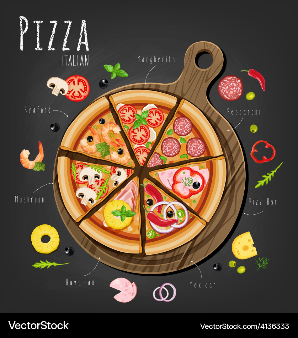 Pizza Slice Chalk Vector Images (over 320)
