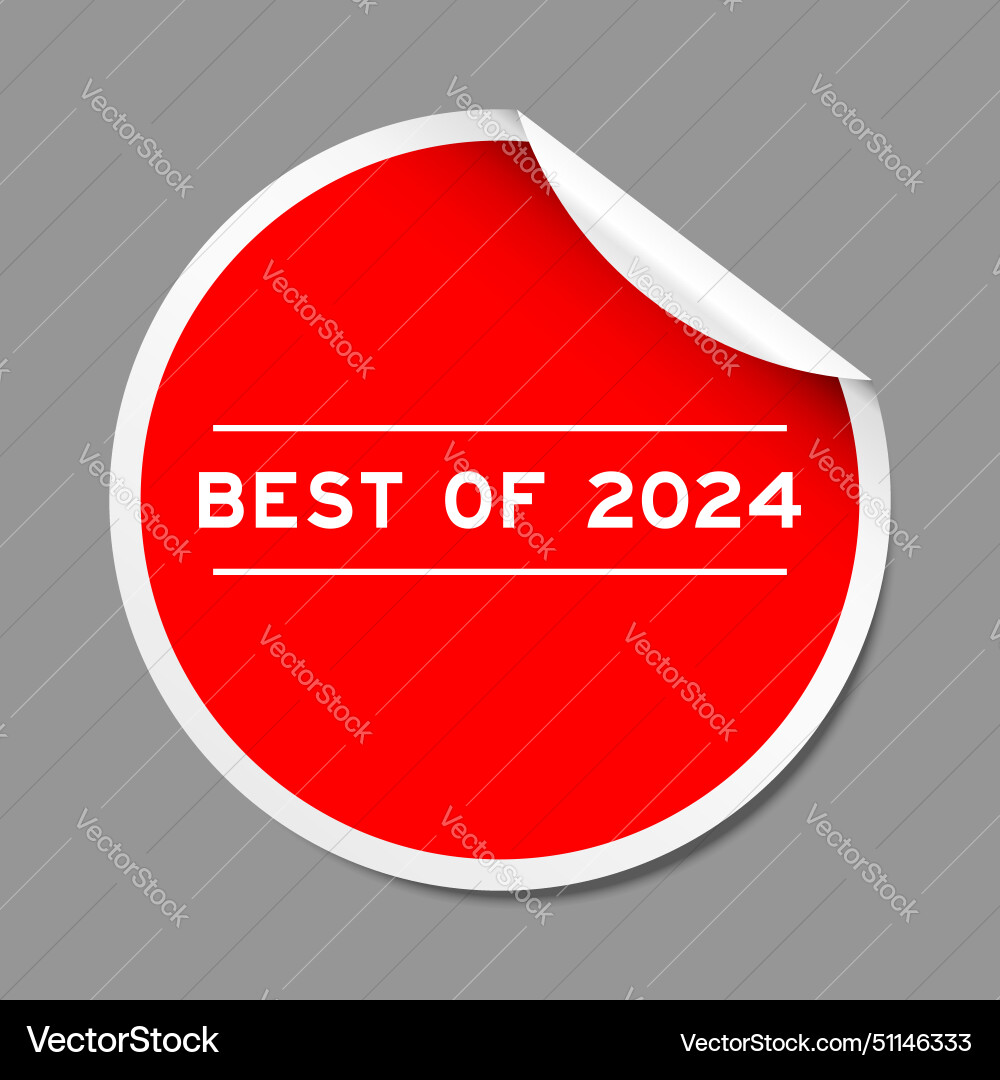 Red color peel sticker label with word best Vector Image